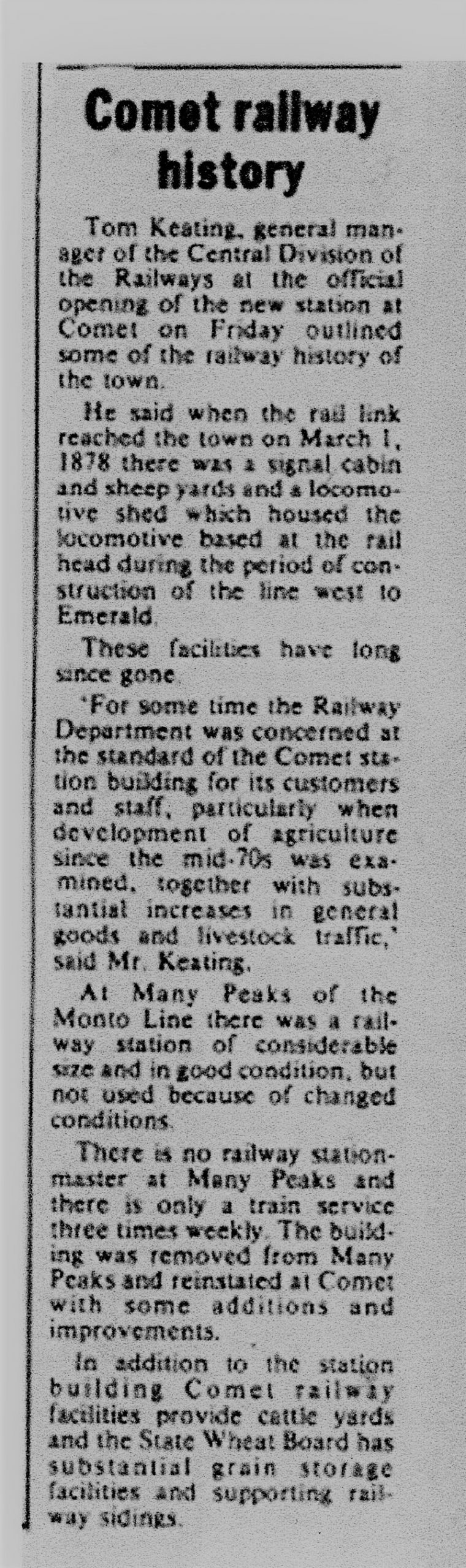 Comet Railway Station 1979 - Central Queensland Highlands