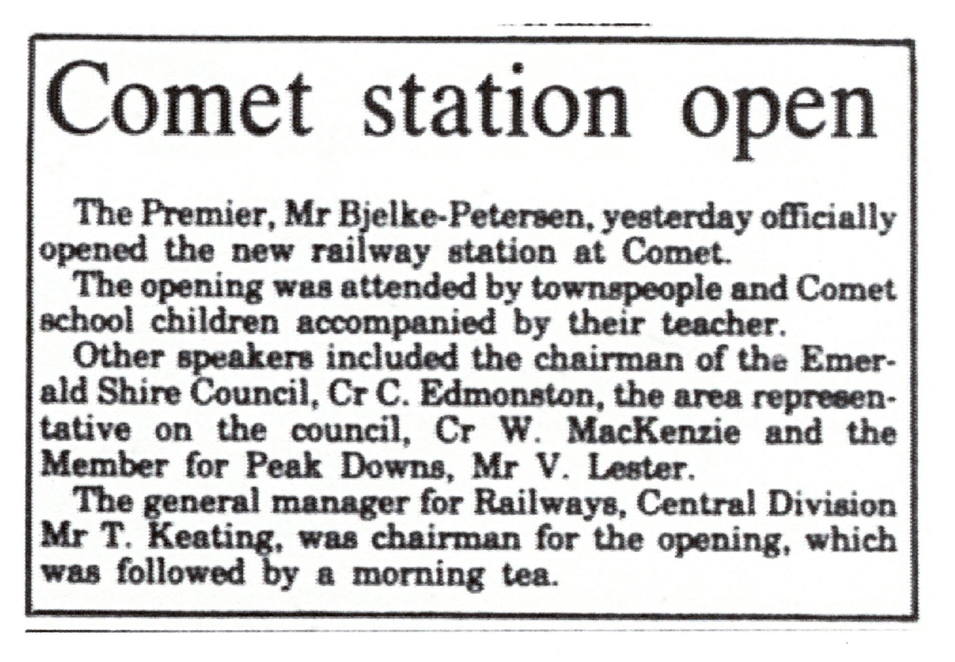 Comet Railway Station 1979 - Central Queensland Highlands